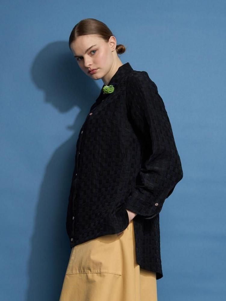 check jacquard coat blouse | NAVY.WO ネイビーウォ公式 check jacquard coat blouse | NAVY.WO ネイビーウォ公式
